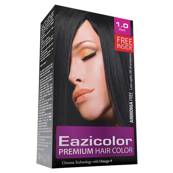 Eazicolor Premium Hair Color Kits for Women 1.0 Black - Urban Beauty