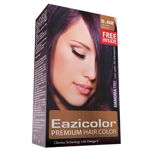 Eazicolor Premium Hair Color Kits for Women 5.62 Light Violet Red Brow ...
