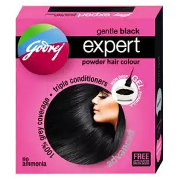 Godrej Expert Powder Hair Color Gentle Black (Pack of 4) - Urban Beauty