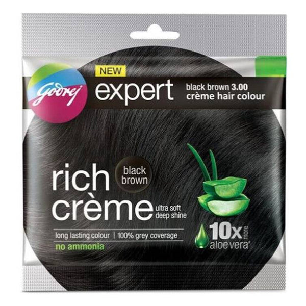 Godrej Expert Rich Creme Hair Color 3.00 Black Brown - Urban Beauty