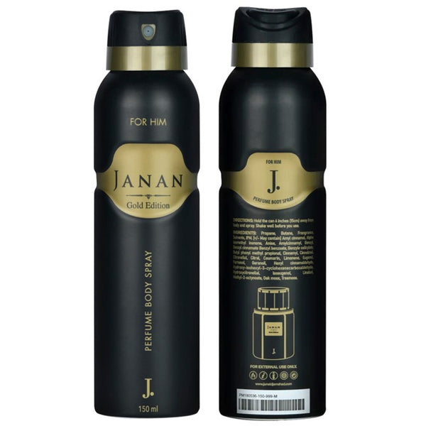 unaid Jamshed J. Janan Gold Edition Perfume Body Spray 150ml - Urban Beauty