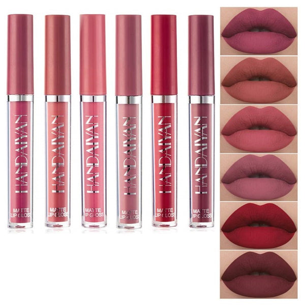 Matte Lip Gloss Liquid Lipstick (Pack of 6) Shade A - Urban Beauty