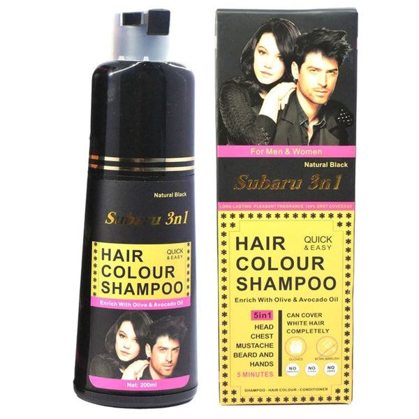 Subaru 3 IN 1 Hair Color Shampoo Natural Black 200ml - Urban Beauty