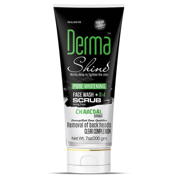Derma Shine Charcoal Face Wash + Scrub (2 IN 1) - Urban Beauty