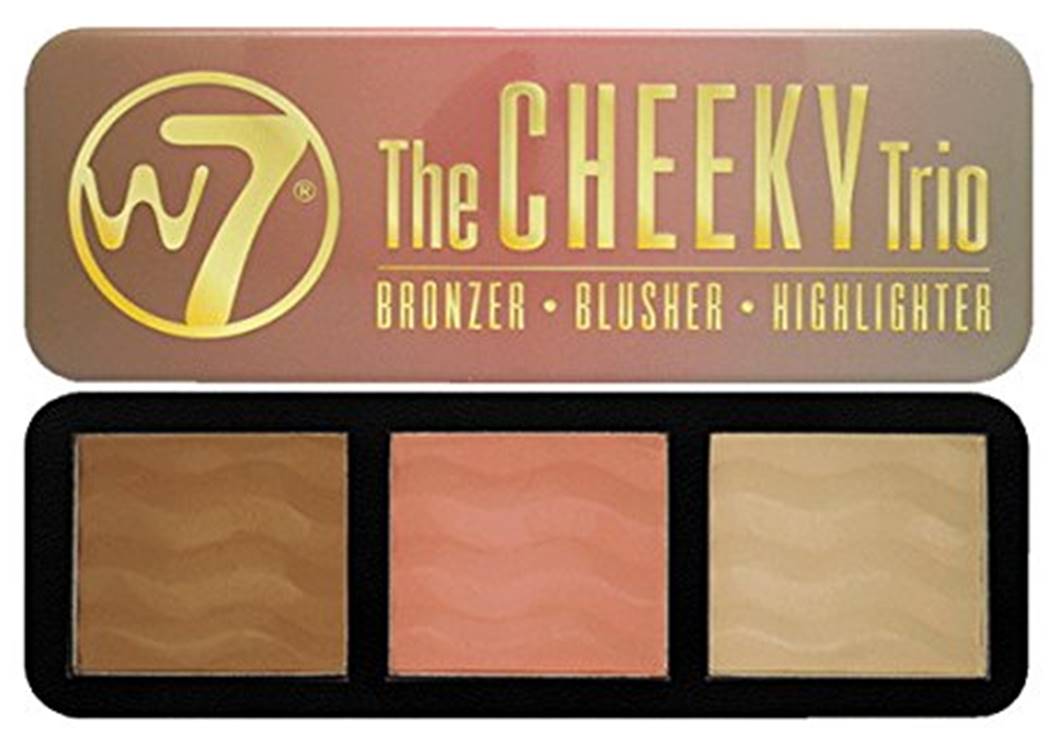W7 The Cheeky Trio Bronzer Blusher Highlighter Palette - Urban Beauty